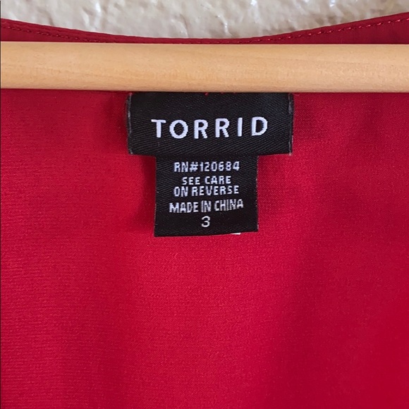torrid | Tops | Torrid Red And Black Sheer Shoulder | Poshmark